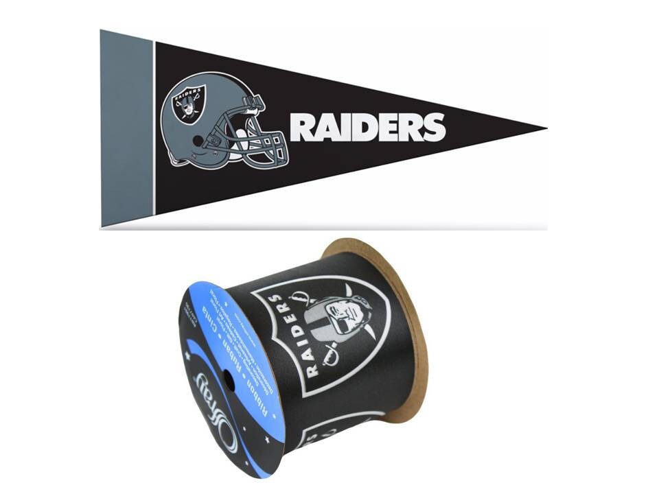 2.5 NFL Oakland Raiders Ribbon 9 feet & Mini Pennant | Etsy