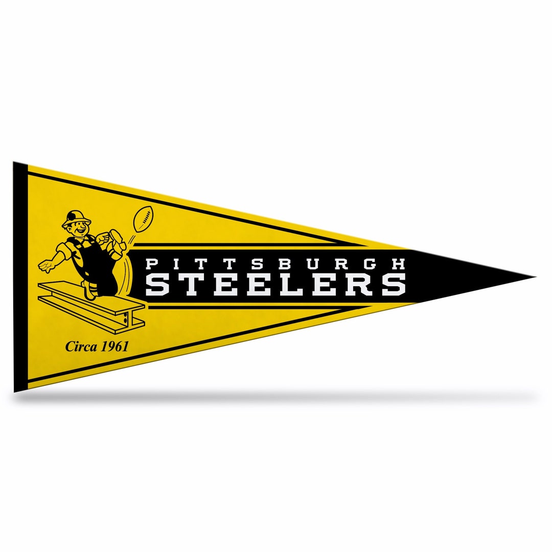 Pittsburgh Steelers NFL Retro Felt Mini Pennants, 4" X 9" - Licensed by ...