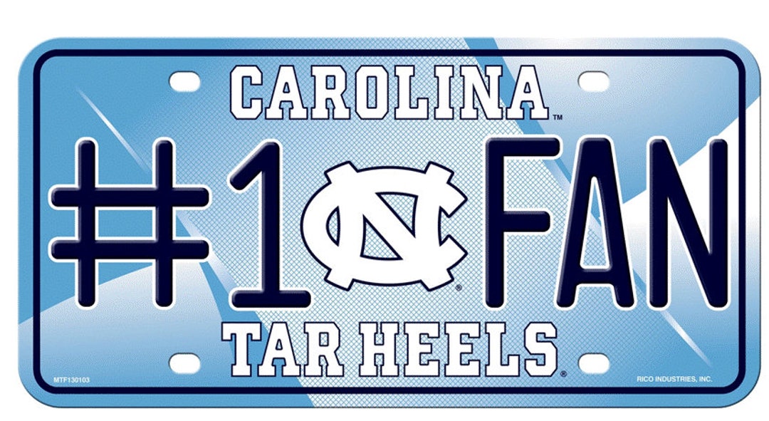North Carolina Tar Heels NCAA #1 Fan Metal License Plate - Etsy