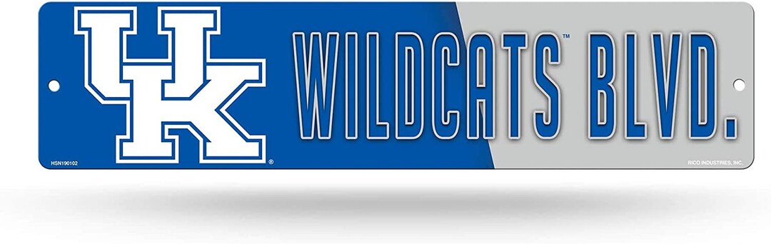 Kentucky Wildcats Plastic Street Sign 4" X 16" - Licensed by Rico - Etsy