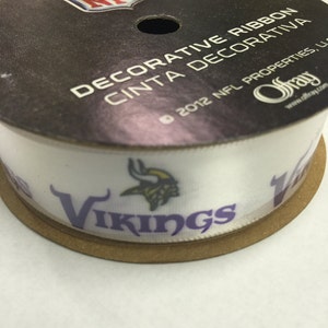 7/8" NFL Minnesota Vikings Ribbon, 9 Foot Spool, Licensed NFL Offray ...