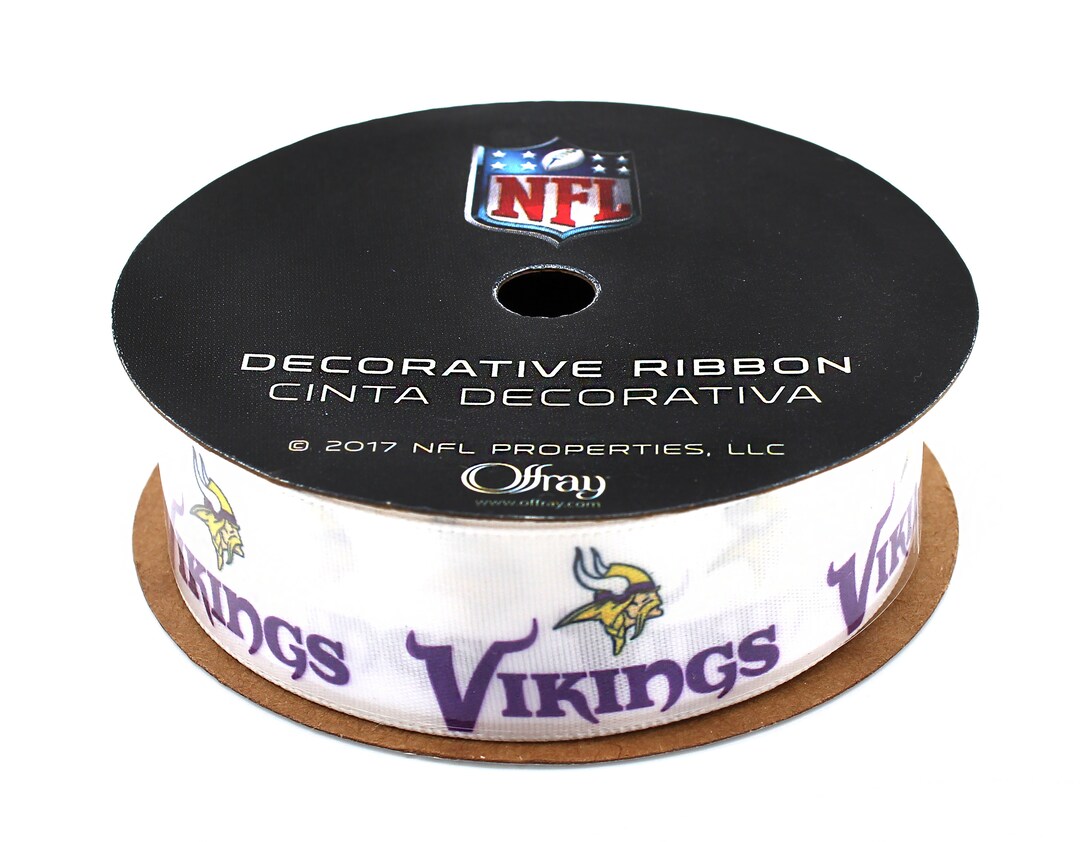 7/8" NFL Minnesota Vikings Ribbon, 9 Foot Spool, Licensed NFL Offray ...
