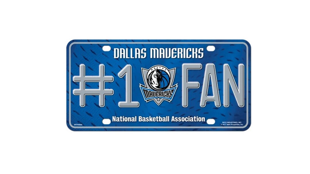 Dallas Maverick NBA #1 Fan Metal License Plate - Licensed by Rico ...