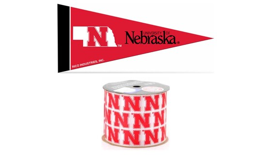 2.5 Nebraska Cornhuskers Ribbon 9 Feet & Mini Pennant - Etsy