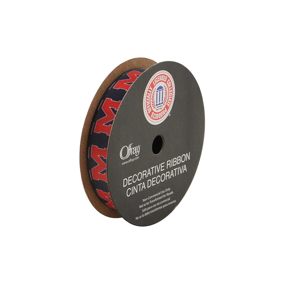 9/16-inch Ole Miss Rebels Ribbon, Licensed by Offray 9 Feet ...