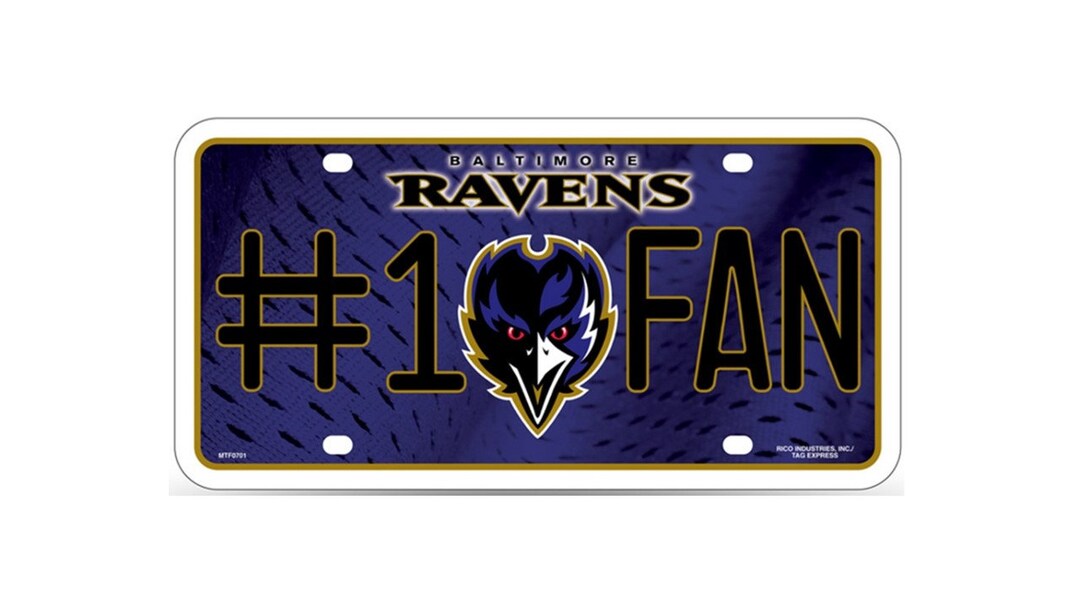 Baltimore Ravens NFL #1 Fan Metal License Plate, Licensed by Rico - Etsy