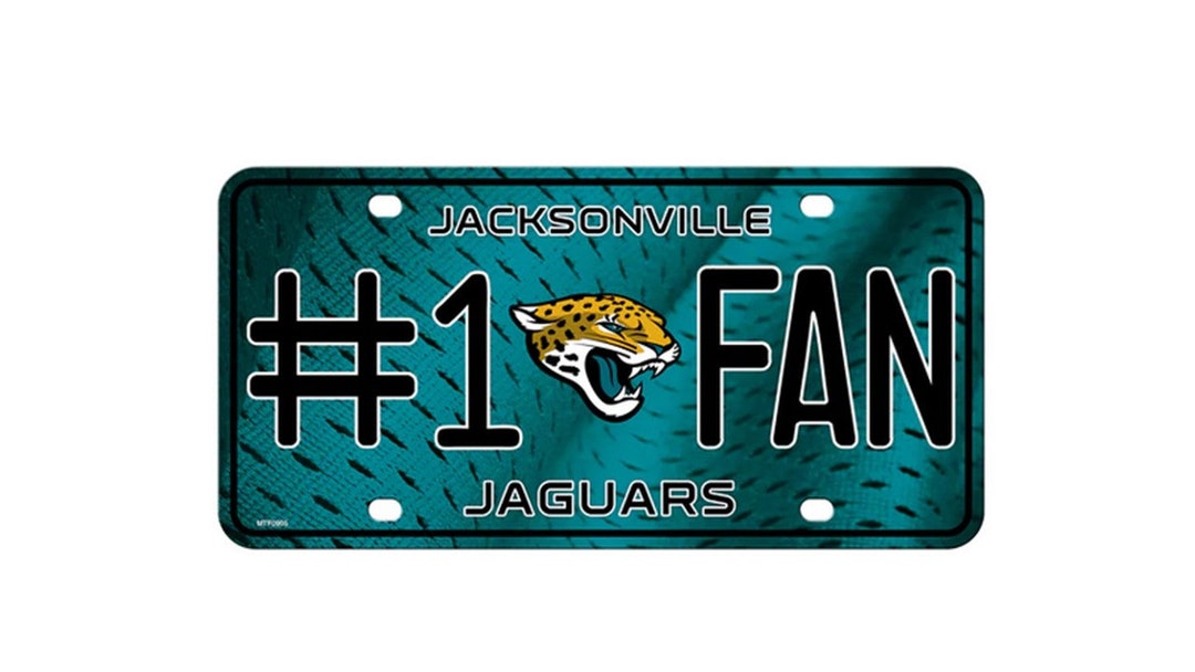 Jacksonville Jaguars NFL #1 Fan Metal License Plate, Licensed by Rico ...