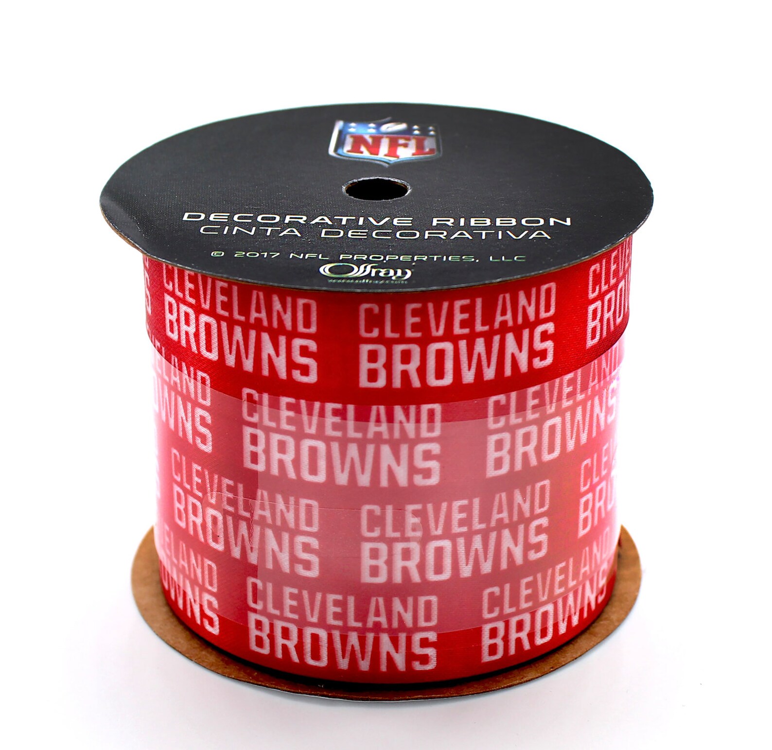 2.5" NFL Cleveland Browns Ribbon, 9 Foot Spool, Licensed NFL Offray ...