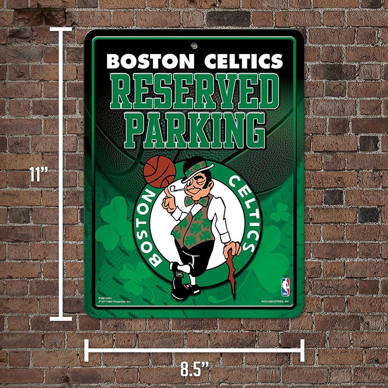 Boston Celtics 8-inch by 11-inch Metal Parking Sign Décor - Etsy