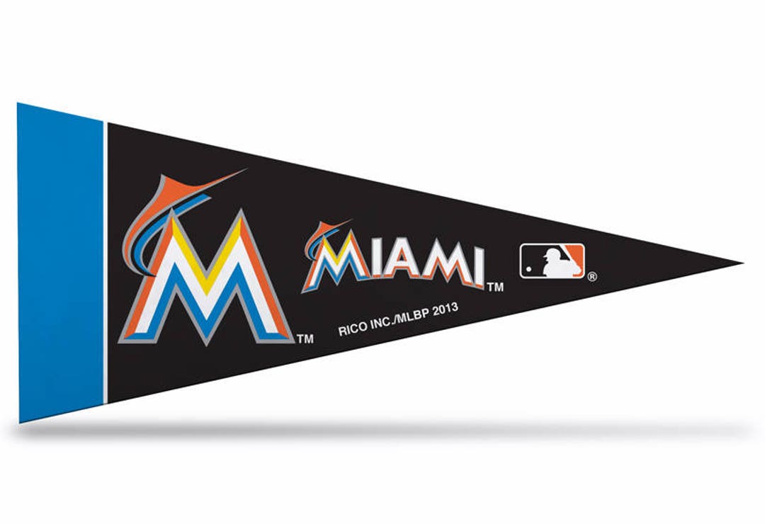 Miami Marlins MLB Felt Mini Pennants, 4" X 9" - Licensed by Rico - Made ...