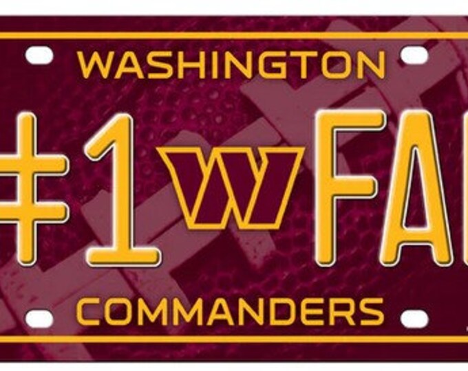 Washington Commanders NFL #1 Fan Metal License Plate - Etsy