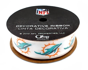 2.5 NFL Miami Dolphins Ribbon9 Foot Spool Licensed by - Etsy