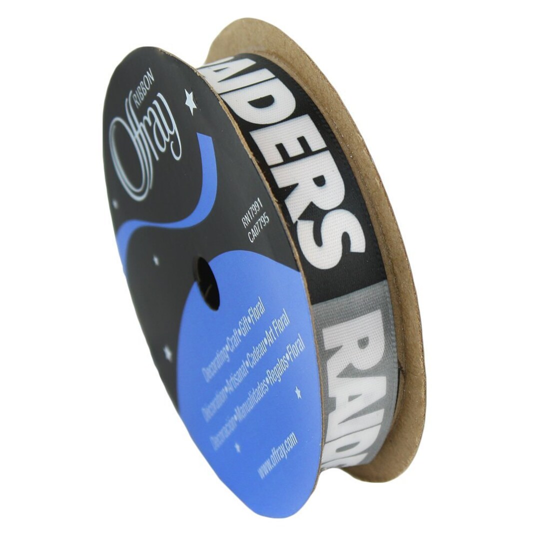 5/8" NFL Las Vegas / Oakland Raiders Ribbon, 9 Foot Spool , Licensed by ...