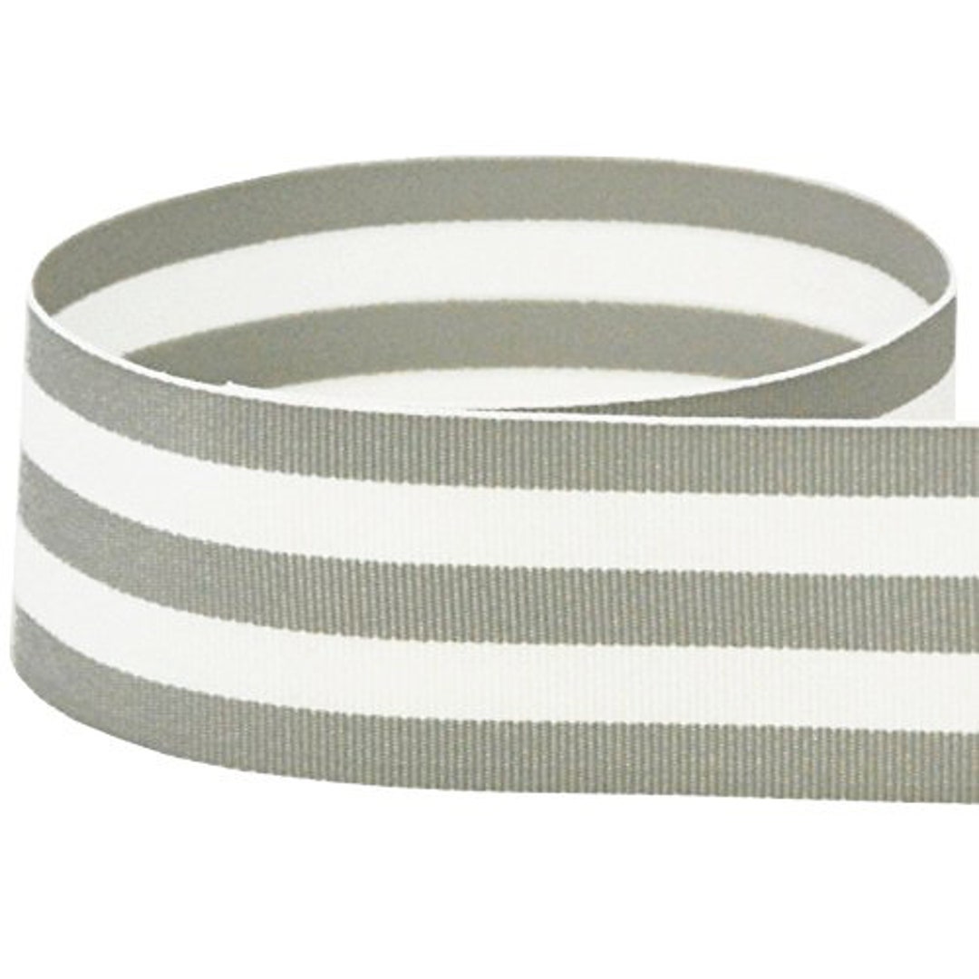 1.5" Grey & White Grosgrain Mono Stripe Ribbon - Grey and White Stripes ...