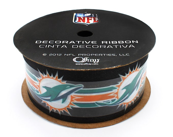 1-5/16 NFL Miami Dolphins Ribbon, 12 Foot Spool, Licensed by Offray - Etsy