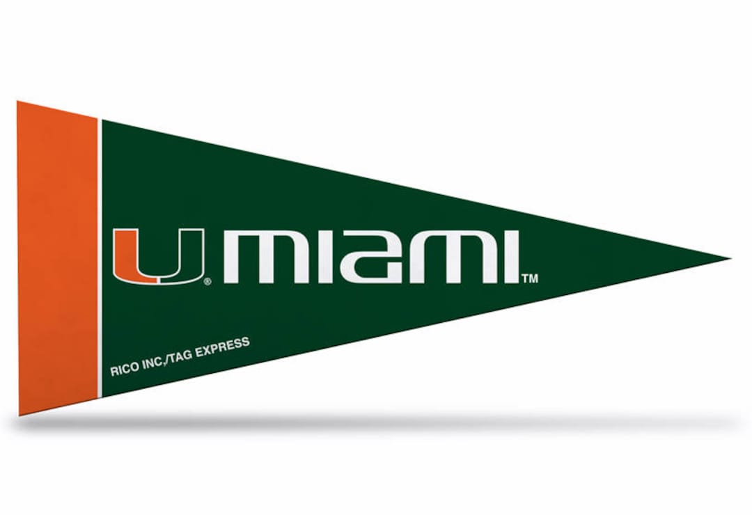 University of Miami Hurricanes Felt Mini Pennants, 4 X 9, Licensed by ...