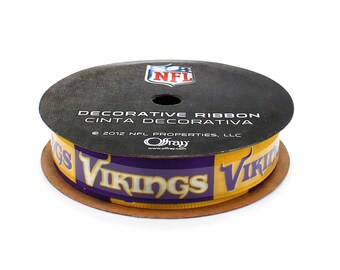 7/8 NFL Minnesota Vikings Ribbon 9 Foot Spool Licensed | Etsy