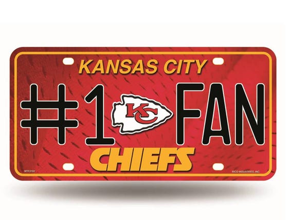 Kansas City Chiefs NFL 1 Fan Metal License Plate Licensed | Etsy