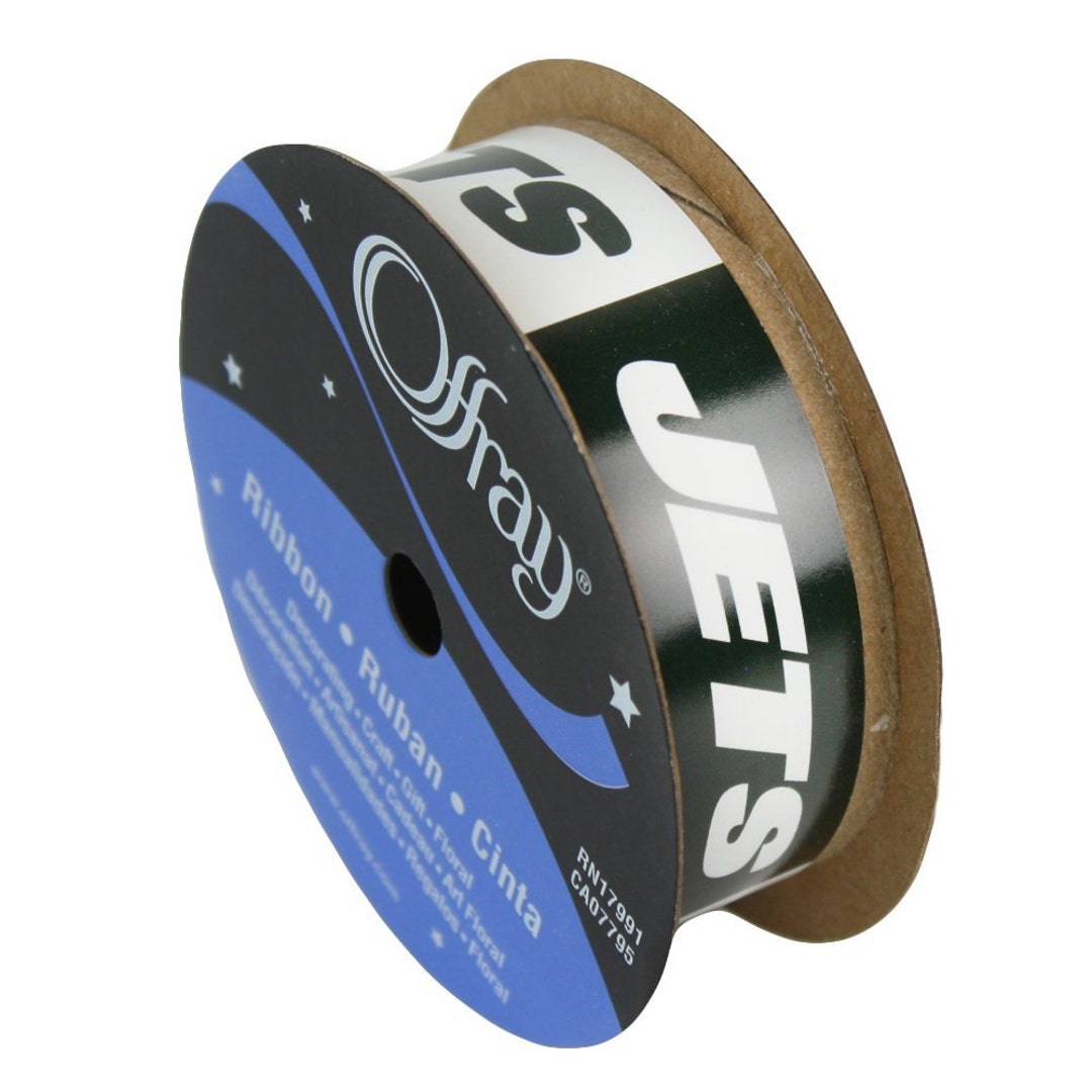 7/8 NFL New York Jets Ribbon, 9 Foot Spool, Licensed NFL Offray Ribbon ...
