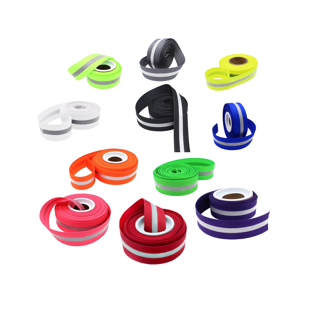 Reflective Glo Grosgrain Ribbon - Silver 3M Scotchlite 8710 Reflective ...