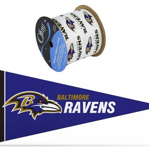 2.5 NFL Baltimore Ravens Ribbon 9 Feet & Mini Pennant - Etsy
