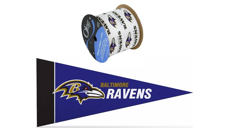 2.5 NFL Baltimore Ravens Ribbon 9 feet & Mini Pennant | Etsy