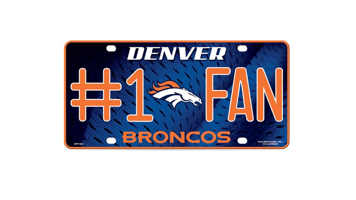 Denver Broncos NFL #1 Fan Metal License Plate, Licensed by Rico - Etsy