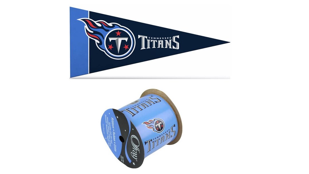 2.5" NFL Tennessee Titans Ribbon, 9 Feet & Mini Pennant, Licensed NFL ...