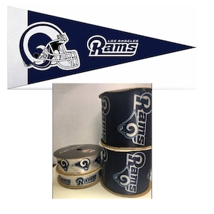 NFL Los Angeles Rams Ribbon, 4-pack of Ribbon & Mini Pennant Licensed ...