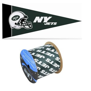NFL New York Jets Ribbon, 2.5" Ribbon (3 Yards) & Mini Pennant ...