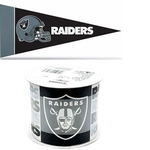 2.5 NFL Oakland Raiders Ribbon, 9 Feet & Mini Pennant, Licensed NFL ...