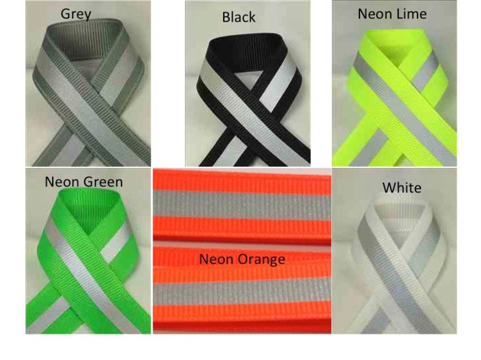 Reflective Glo Grosgrain Ribbon Silver 3M Scotchlite 8710 Reflective ...