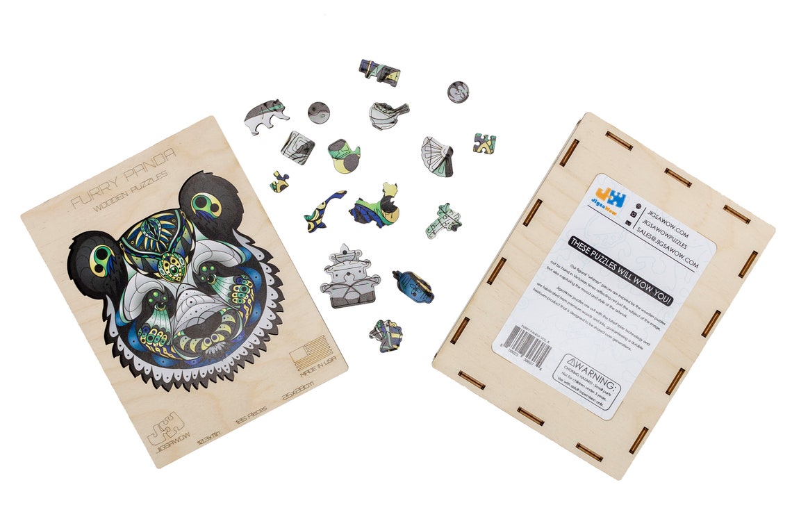 Jigsawow Furry Panda Vol. 8, 185 Pieces, 10.3X 11 in (26 X 28 Cm ...