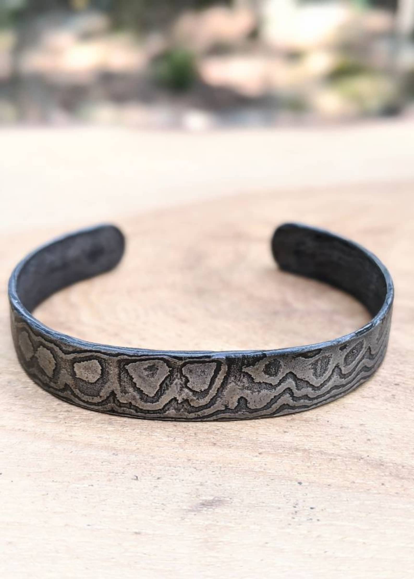 7 Damascus Bracelet / Hand Forged / Rustic Bracelet / - Etsy UK