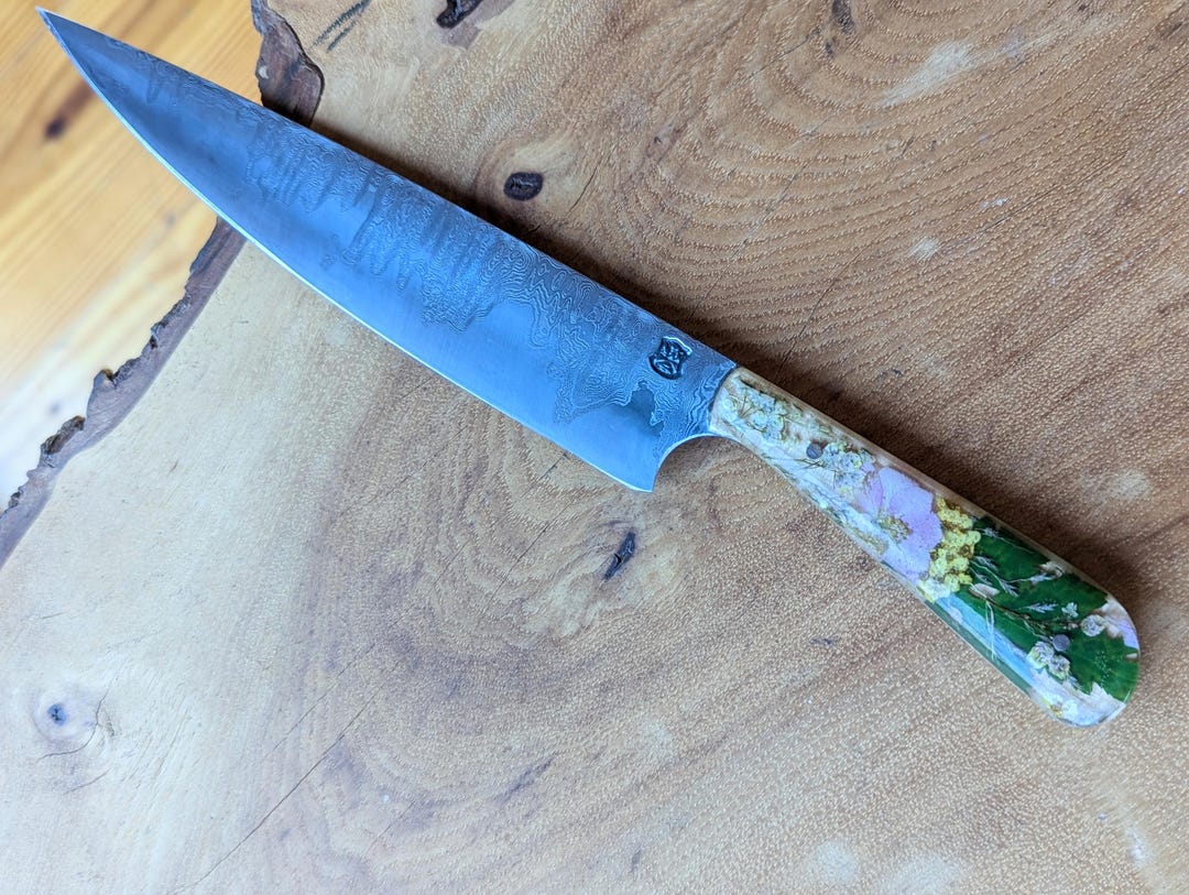 Chef Knife / 11th Anniversary / Flower Cooking / Real Blue Plants ...