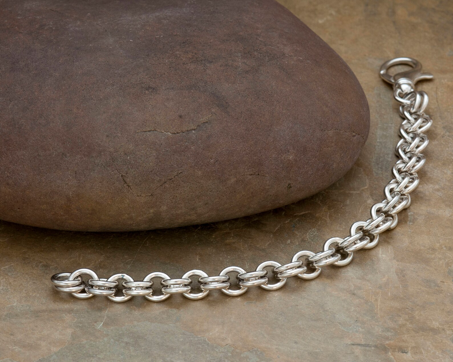 Ladies Chain Link Heavy Solid Silver Bracelet Mens Handmade | Etsy UK