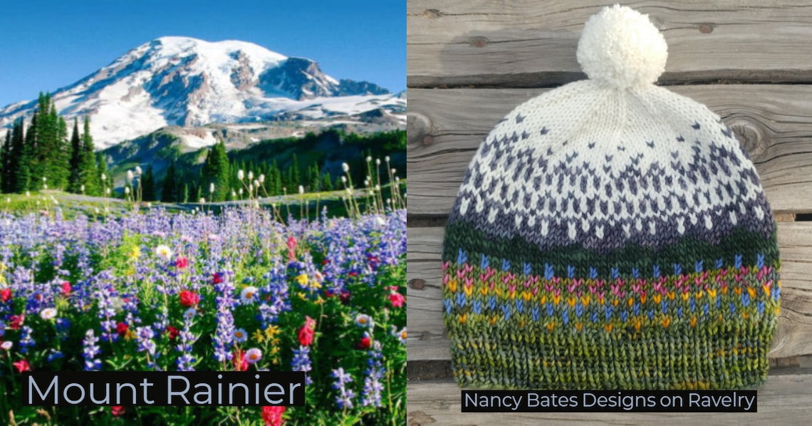 Mount Rainier National Park Beanie Knitting Pattern - Etsy