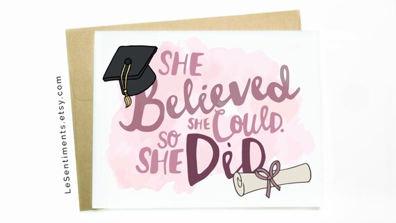 Graduation Card Girl Congrats Grad Graduation - Etsy