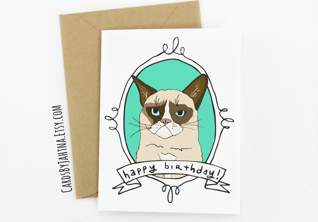 Funny Grumpy Cat Birthday Card: Have a Terrible Day - Etsy