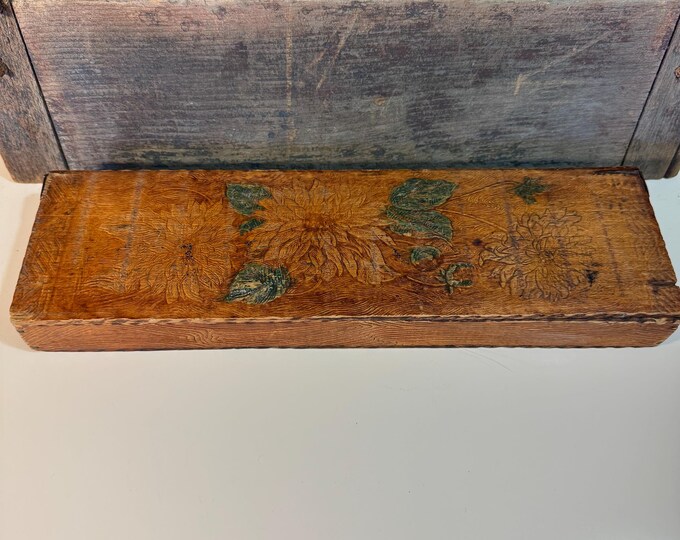 Vintage Pyrography Box Floral Design - Etsy