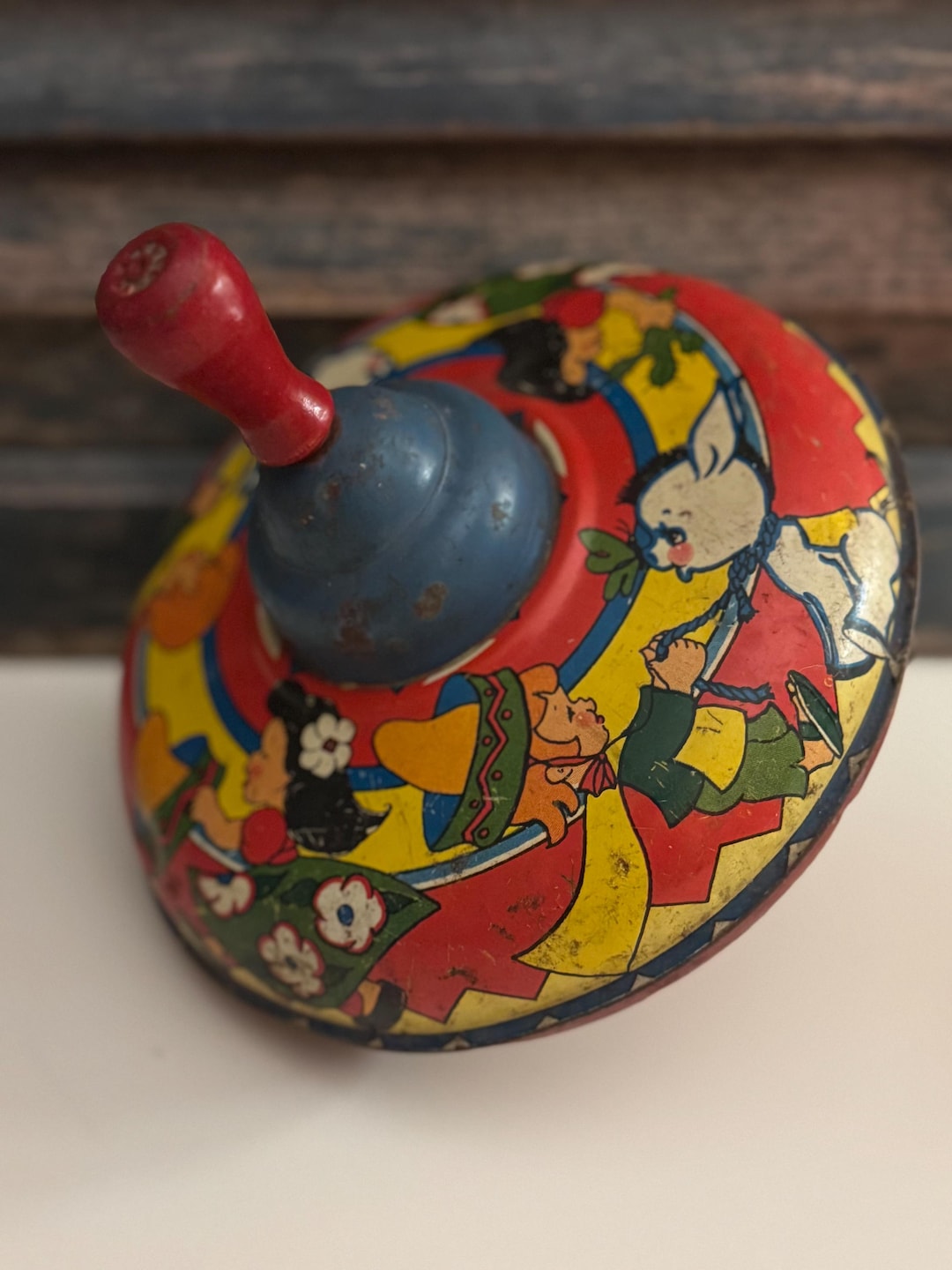 Vintage Spinning Top Great Colors - Etsy