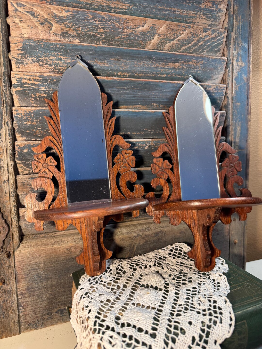 Fretwork Art Deco Wall Shelves Wh Mirrors - Etsy