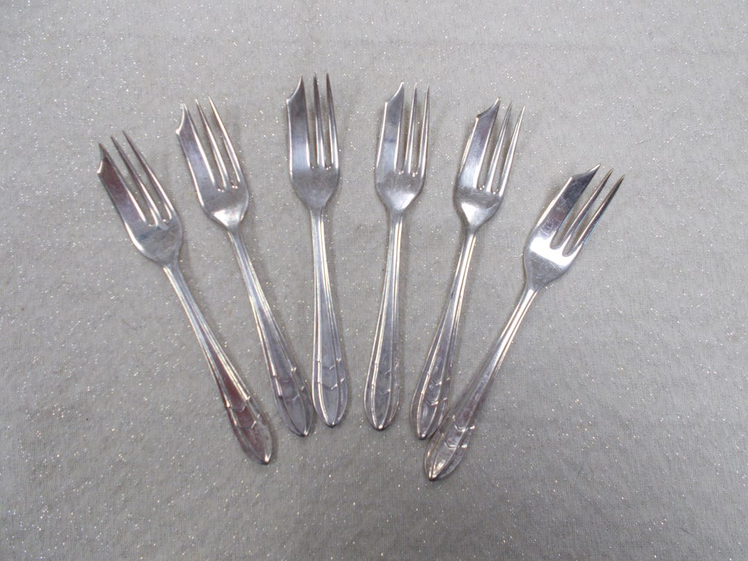 Vintage Silver Flatware Set: 6 Small Cocktail/relish Forks - Etsy