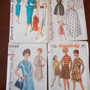 Vintage 60s Simplicity Sewing Patterns: Dress, Jacket, Pantskirt ...