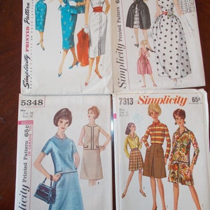 Vintage 60s Simplicity Sewing Patterns: Dress, Jacket, Pantskirt ...