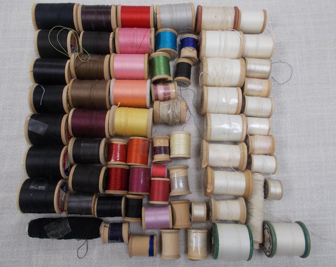 Vintage Wooden Thread Spools Lot of 60+ Assorted - Etsy