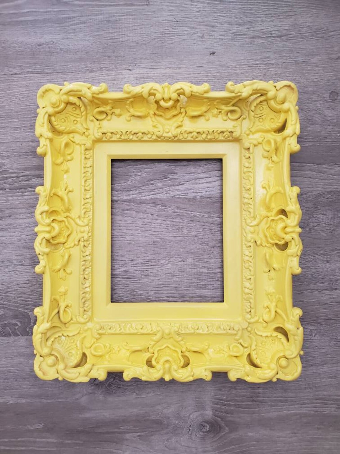 8.5x11 Yellow Baroque Picture Frame: Ornate Art Wall Photo Frame - Etsy