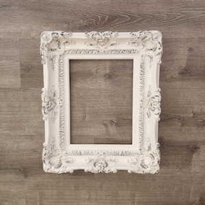 12x16 Vintage Picture Frame, Shabby Chic White Stylish Frame, Ornate ...