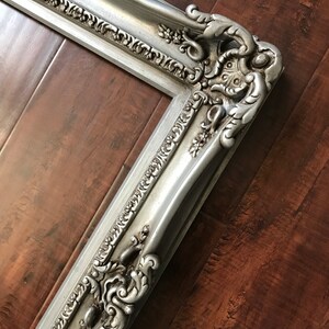 12x16 Vintage Silver Frame, Wall Decorative Mirror, Ornate Picture ...