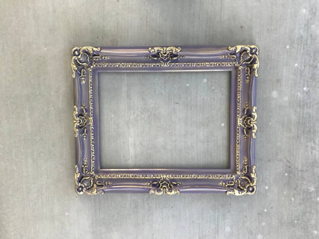 16x20 Purple Frame, Shabby Chic Picture Frame, Baroque Frame, Vintage ...